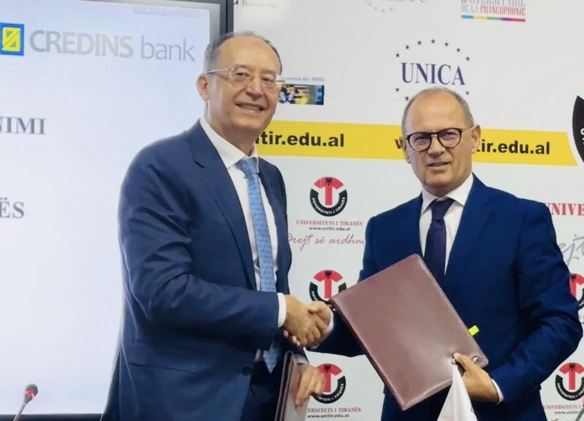 Marrëveshje bashkëpunimi mes Universitetit të Tiranës dhe Credins bank | Albanian Post ...